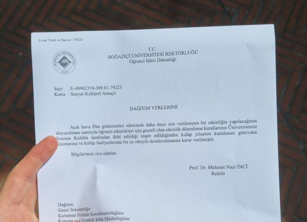 Faaliyetleri durdurulan Boğaziçi Üniversitesi Sinema Kulübü'nün yönetim ...