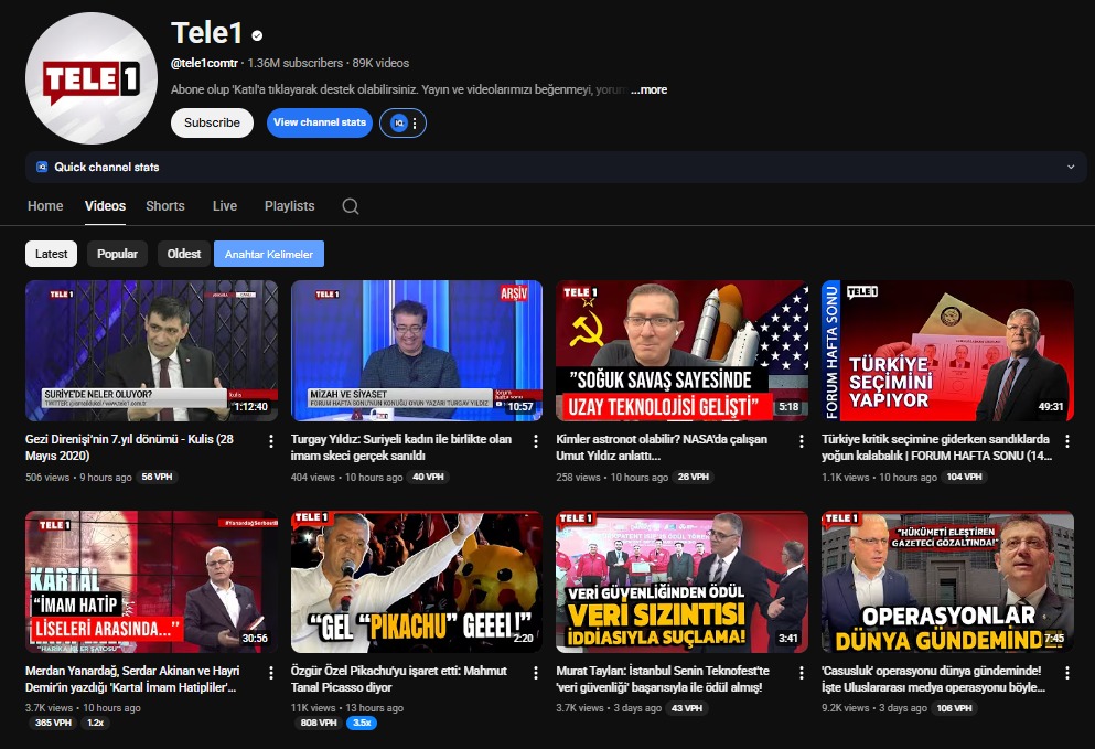 TELE1'in YouTube kanalı erişime açıldı - Medyascope